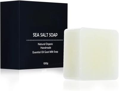 China Handmade Goat Milk Sea Salt Face Soap Pimple Pores Mites Removal Acne Treatment for sale