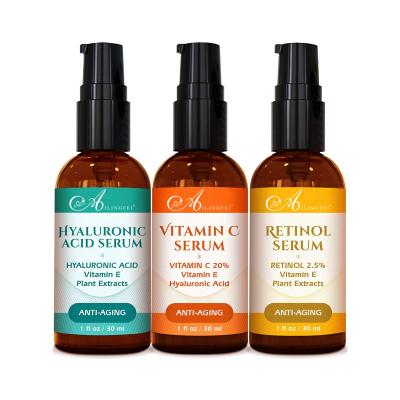 China GMP Organic Face Serum Skin Care Set Anti Wrinkles Retinol Vitamin C Serum For Female for sale