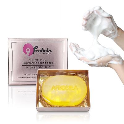 China Private Label 24k Gold Rose Soap Skin Care Whitening Bar Soap for sale