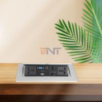 China BNT BD630-2 Aluminum Alloy Pop-Up Desktop Socket with 8 Ports - 266×130mm Hidden Power Outlet for Office Tables for sale