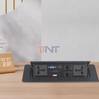 China BNT BD630-2 Aluminum Alloy Pop-Up Desktop Socket with 8 Ports - 266×130mm Hidden Power Outlet for Office Tables for sale