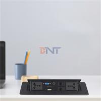 China BNT BD630-2 Aluminum Alloy Pop-Up Desktop Socket with 8 Ports - 266×130mm Hidden Power Outlet for Office Tables for sale