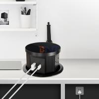 China BNT PP110UK Smart Pop-Up Desktop Socket with 18W Wireless Charging, 3 UK Power Sockets and USB Type A+C Ports for sale