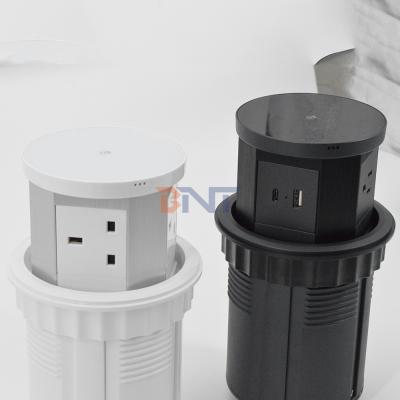 China BNT PP110UK 18W Wireless Charging Pop Up Socket with 3 UK Power Outlets and USB A+C Ports - 125mm Diameter for sale
