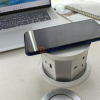 China BNT PP110UK 18W Wireless Charging Pop Up Socket with 3 UK Power Outlets and USB A+C Ports - 125mm Diameter for sale