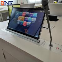 China BNT 17.3 Motorized Monitor Lift with 17.3 Inch Touch Screen and Conference Mic for Meeting Tables for sale