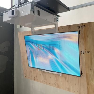 China Boente CE Certified Motorized TV Lift System 60kg Capacity 32-70 Inch Ceiling Mount Bracket with 105° Flip Angle for sale