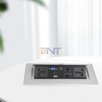 China BD630-2 Pop Up Desktop Socket with 2 Power Ports & USB Charging - 266x130mm Aluminum Alloy for sale