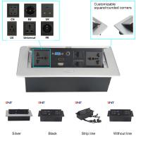 China BD630-2 Pop Up Desktop Socket with 2 Power Ports & USB Charging - 266x130mm Aluminum Alloy for sale