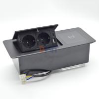 China BD684EU Wireless Charging Pop-Up Power Socket with 2 EU Outlets, USB-A+C Ports, 266×118×73mm for sale