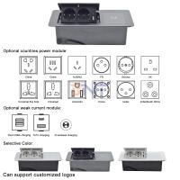 China BD684EU Wireless Charging Pop-Up Power Socket with 2 EU Outlets, USB-A+C Ports, 266×118×73mm for sale