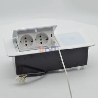China Aluminum Desktop Power Socket Box with Wireless Charging - 266×118×73mm Pop-Up Design, 2 EU Sockets + USB-C + Type-A Ports for sale