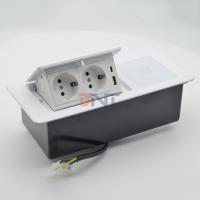 China BD684EU Pop-Up Power Outlet with 2 EU Sockets, USB Type-A+C, and Wireless Charging - 266×118×73mm Tabletop Socket for sale