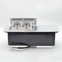 China Wireless Charging Pop-Up Power Socket with 2 AC Outlets 10A IP44, USB-C and Wireless Charging for Desktop Tables for sale