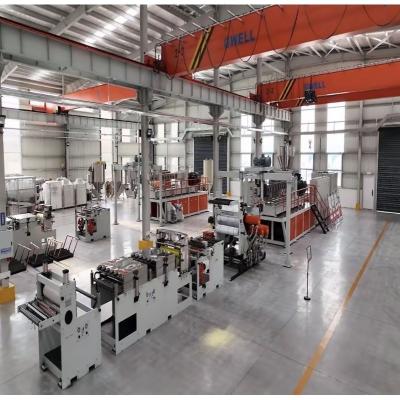 China GWELL PET Thermoforming Sheet Extrusion Line without Crystallization , 800-1500mm Width and Single/Twin Screw Design for 100% recycled material for sale