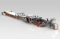 China Fully Automatic Plastic Sheet Extrusion Line with PLC Control System for 0.3-2mm Thickness and 350kg/h Capacity for sale