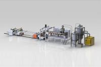 China Fully Automatic Plastic Sheet Extrusion Line with PLC Control System for 0.3-2mm Thickness and 350kg/h Capacity for sale