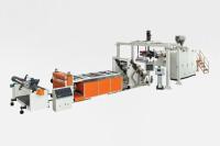 China Fully Automatic Plastic Sheet Extrusion Line with PLC Control System for 0.3-2mm Thickness and 350kg/h Capacity for sale