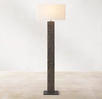 China OEM Fabic Shade Dimmable Brass Standing Floor Lamp AC 85-265V for sale