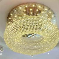 China Brass Crystal Halo Chandelier Pendant Light 110V-220V OEM ODM for sale