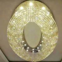 China Brass Crystal Halo Chandelier Pendant Light 110V-220V OEM ODM for sale