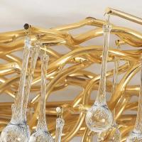 China Incandescent Bulb Brass Crystal Chandelier Ceiling Light Hardwired for sale
