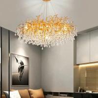 China 60w Bulb Glass Chandelier Crystal Ceiling Mount Light Fixtures for sale