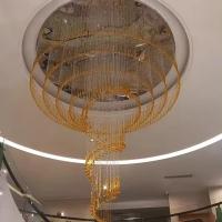 China Nickel / Brass / Bronze Rain Drop Linear Crystal Chandelier Dining Room for sale