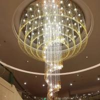 China Nickel / Brass / Bronze Rain Drop Linear Crystal Chandelier Dining Room for sale