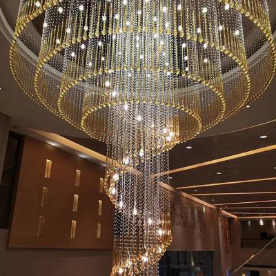 China Nickel / Brass / Bronze Rain Drop Linear Crystal Chandelier Dining Room for sale