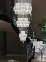 China Crystal Glass Luxury Staircase Chandelier Lighting Solution for sale