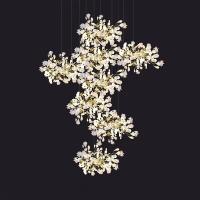 China Ceiling Mounted Contemporary Staircase Gingko Chandelier OEM for sale