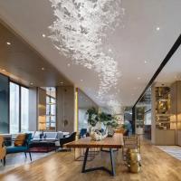 China LED Light Source Crystal Glass Project Chandeliers For Lobby for sale