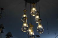 China Rain Round Copper Crystal Chandelier Lamp with Adjustable Lord Demension D 120cm for sale