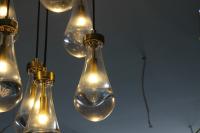 China Rain Round Copper Crystal Chandelier Lamp with Adjustable Lord Demension D 120cm for sale