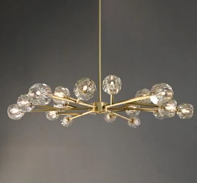 China Crystal Style Modern Luxury Round Chandelier with Brass Mount D 153cm for sale