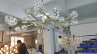 China Glittering Crystal Ball Cluster Chandelier - Brass Crystal Chandelier for Indoor Ceiling Light for sale