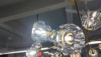 China Round Cluster Crystal Ball Chandelier in Brass Finish for Dining Room Living Room for sale