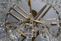 China Lacquered Burnished Finish Brass Crystal Chandelier Tiered Round Chandelier With 91cm Diameter for sale