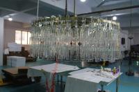 China LED Modern Marignan Rectangular Chandelier 152cm Crystal Chandelier In Round Brass Finish for sale