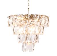 China Multi Tier Contemporary Crystal LED Chandelier Round Iron for Living Room Bedroom Hotel for sale