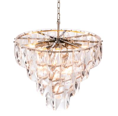 China Multi Tier Contemporary Crystal LED Chandelier Round Iron for Living Room Bedroom Hotel for sale