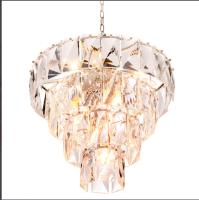 China Multi Tier Contemporary Crystal LED Chandelier Round Iron for Living Room Bedroom Hotel for sale