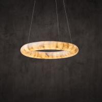 China Frozen Curve Pendant Alabaster Marble Ceiling Chandelier For Sophisticated Indoor Decor for sale