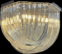 China Crossglass Pendant Crystal Ceiling Mount Chandelier with Brass Finish for sale