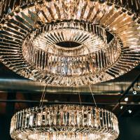 China Herodes Pendant Gleaming Crystal Chandelier in Brass for Indoor Spaces for sale