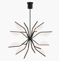 China 700BLT38G Belterra 38 Globe Chandelier Natural Brass / Matte Black Finish 3000K LED Modules for sale