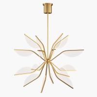 China 700BLT38G Belterra 38 Globe Chandelier Natural Brass / Matte Black Finish 3000K LED Modules for sale