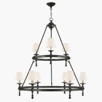 China SL 5813 Classic Two-Tier Ring Chandelier Bronze / Polished Nickel / Hand-Rubbed Antique Brass 2 Tier Ring Chandelier for sale