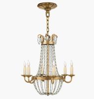 China CHC 1407 Petite Paris Flea Market Chandelier Seeded Glass Shade Polished Nickel / Gilded lron / Antique-Burnished Brass / Sheffleld Silver for sale